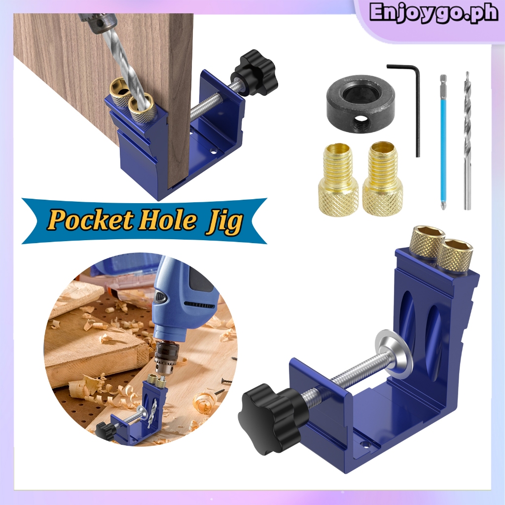 47Pcs Pocket Hole Jig Adjustable Punch Locator 15 Degree Angle Hole ...
