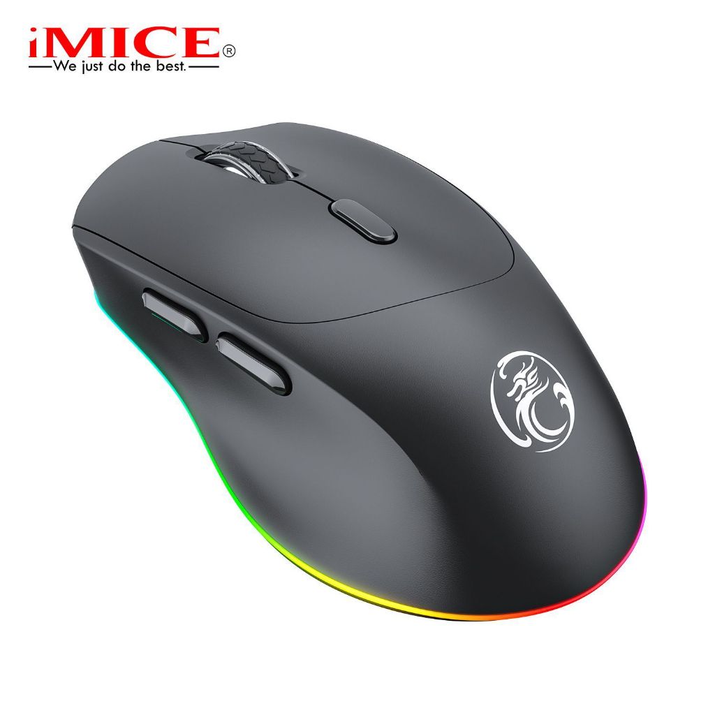 Imice Wireless Bluetooth Dual-Mode Rechargeable Silent 6-Button Wireless Gaming Mouse TYPE-C ...
