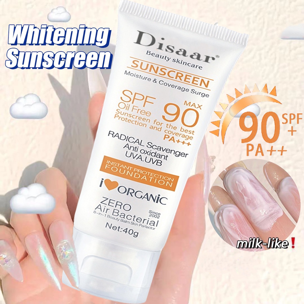 Facial Sunscreen Cream SPF 90 PA+ Moisturizing Skin Protect Sunblock ...