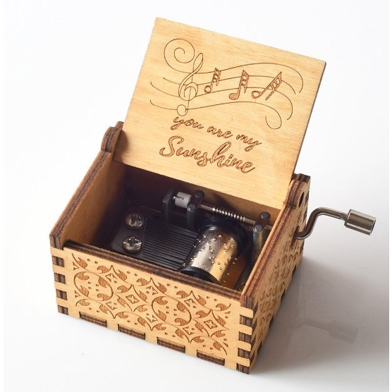 Hand Cranked Wooden Music Box You Are My Sunshine | Shopee Philippines