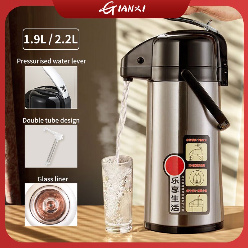 GIANXI【Ready-Stock】Pressing cold water bottle Thermos Warmer Pneumatic ...