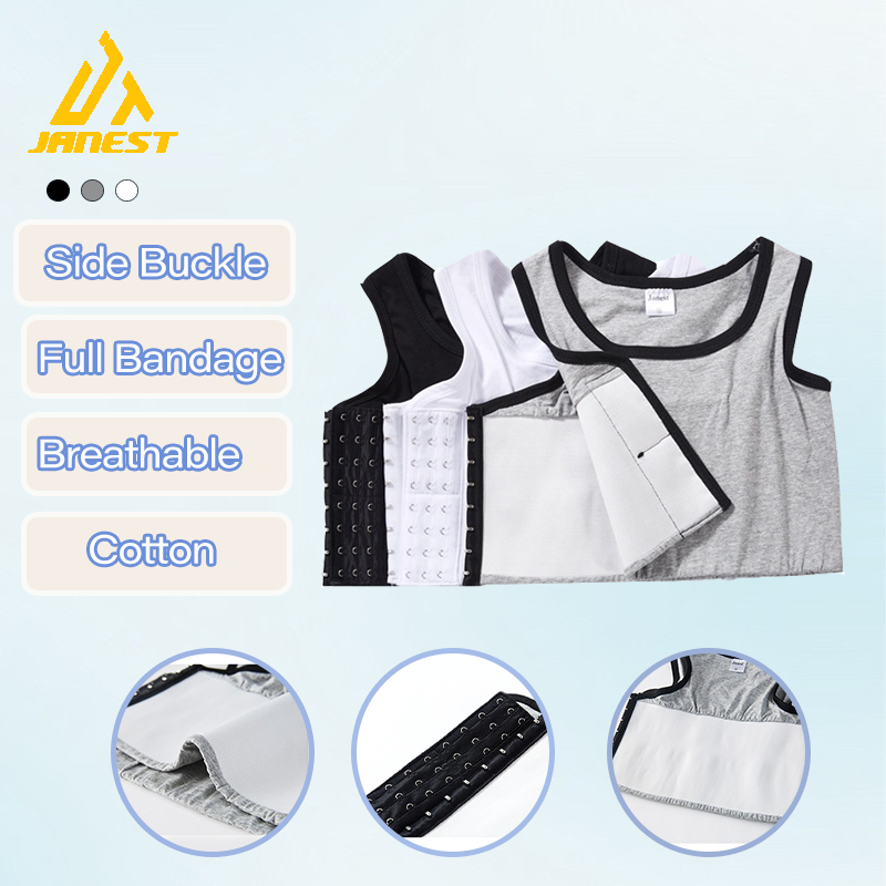 Breathable Chest Binder with Bandage Super Tight Side Buckle Breast ...
