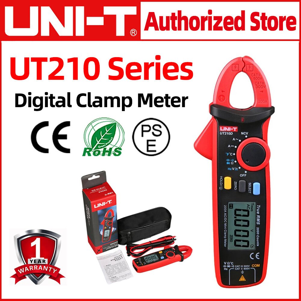 UNI-T Digital Clamp Meter UT210 Series UT210E Clamp Ammeters ...
