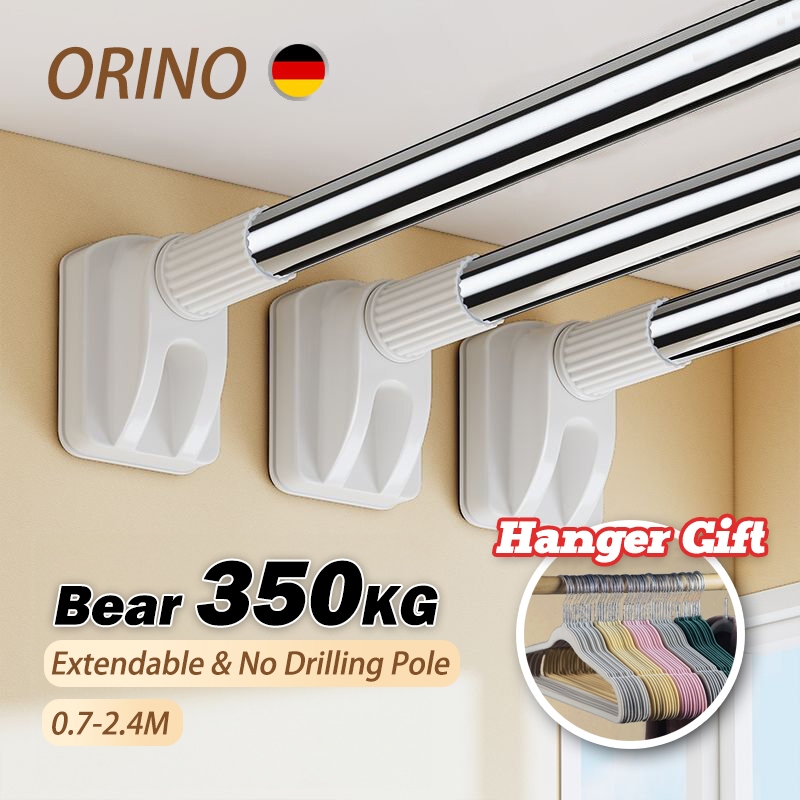 【Strong】Extendable No Drilling Pole Adjustable Telescopic clothesline ...