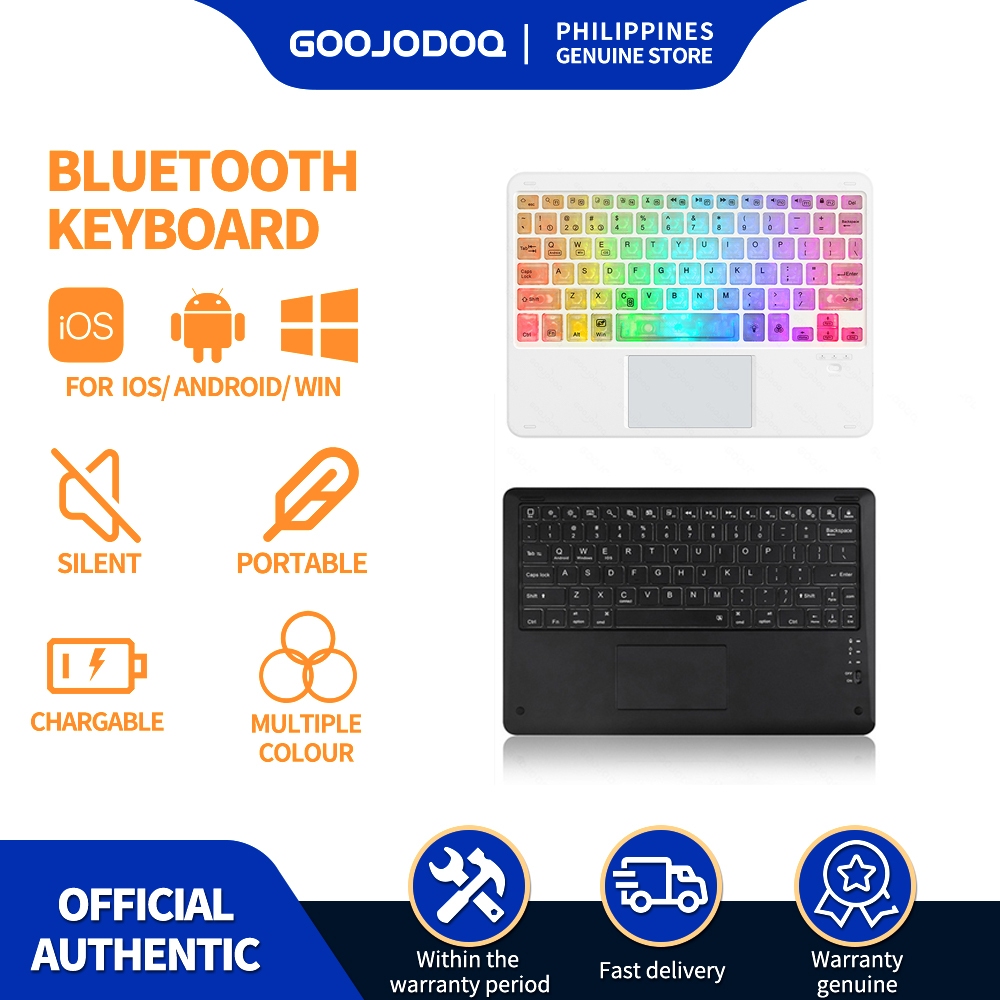 Goojodoq Wireless Bluetooth Keyboard With Touchpad And Mouse For Pad Laptop Android Phone Tablet