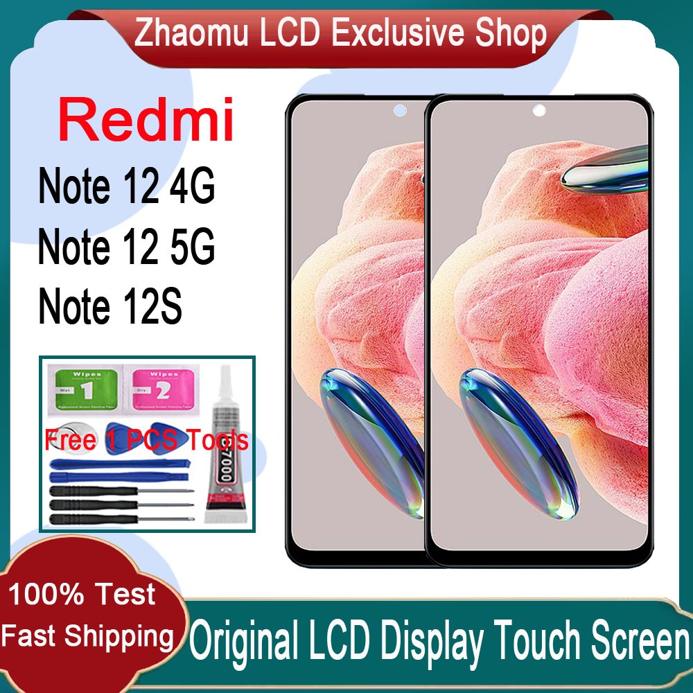 Original AMOLED Redmi Note 12 4G 5G Note 12S LCD Display Touch Screen ...