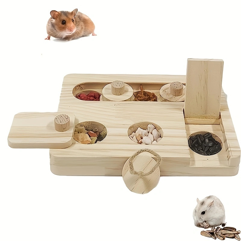 Wooden Enrichment Foraging Toy Chew Toys Food Hidden Feeding Toys ...