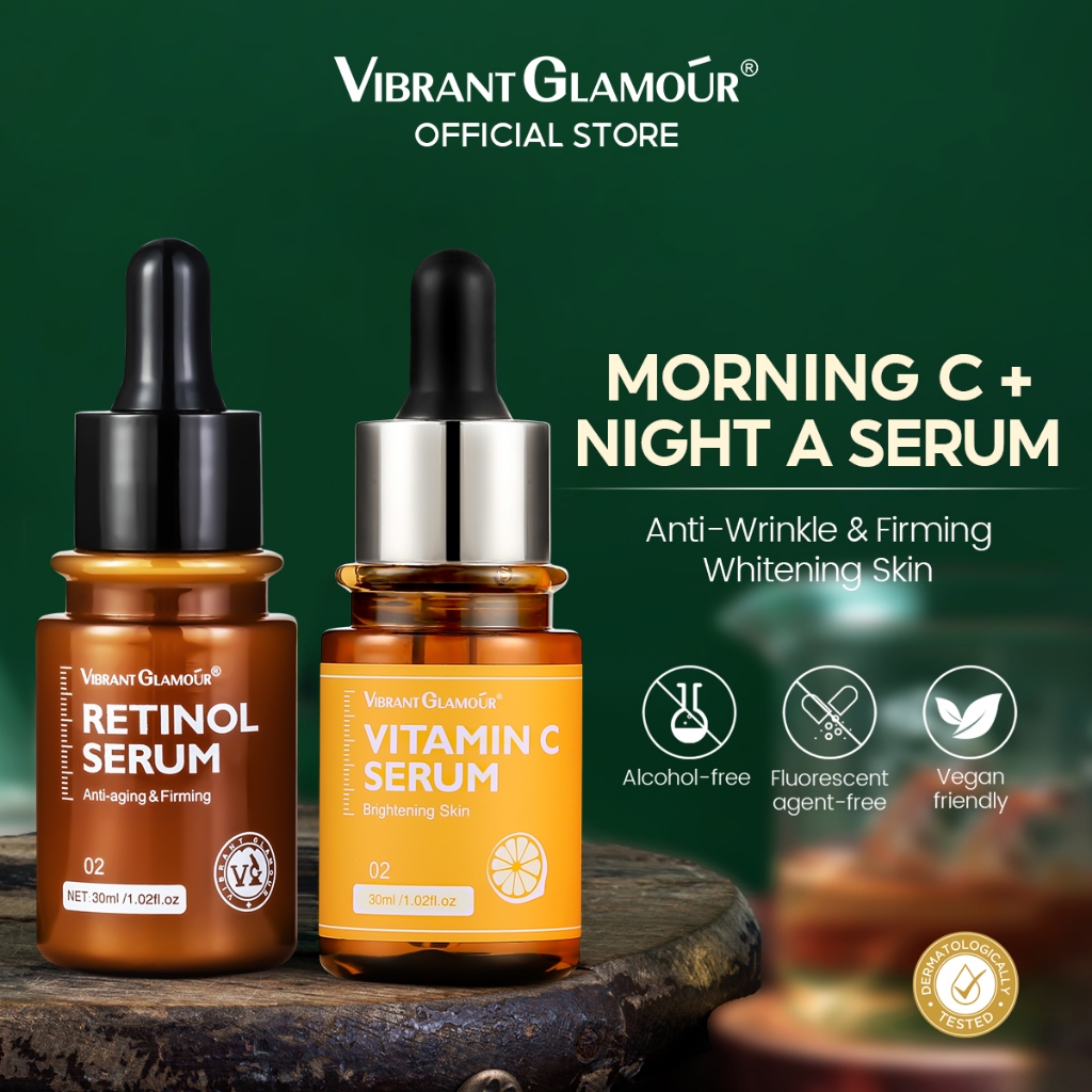 VIBRANT GLAMOUR Naturals Retinol Serum + Vitamin C Face Serum Set ...