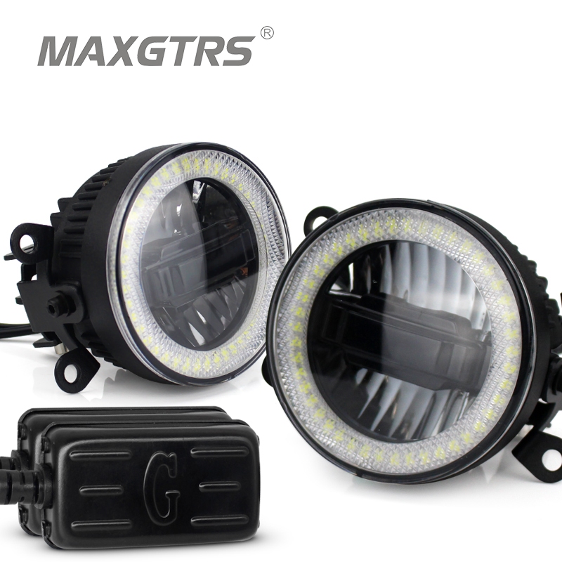 MAXGTRS 2x Universal 3.0 inch Auto Light LED Angel Eyes Daytime Running ...