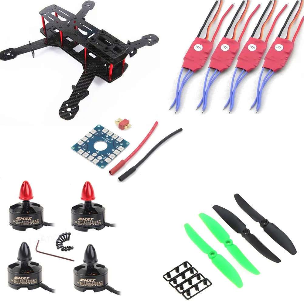 Mini 250 H250 Carbon Fiber Frame 1806 2280 Brushless Motor 12A ESC CC3D ...