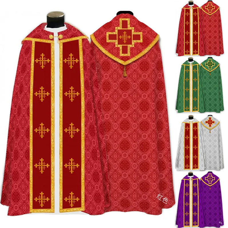 Unisex Church Catholic Vestments Cape Cloak Priest Celebrant Mass ...