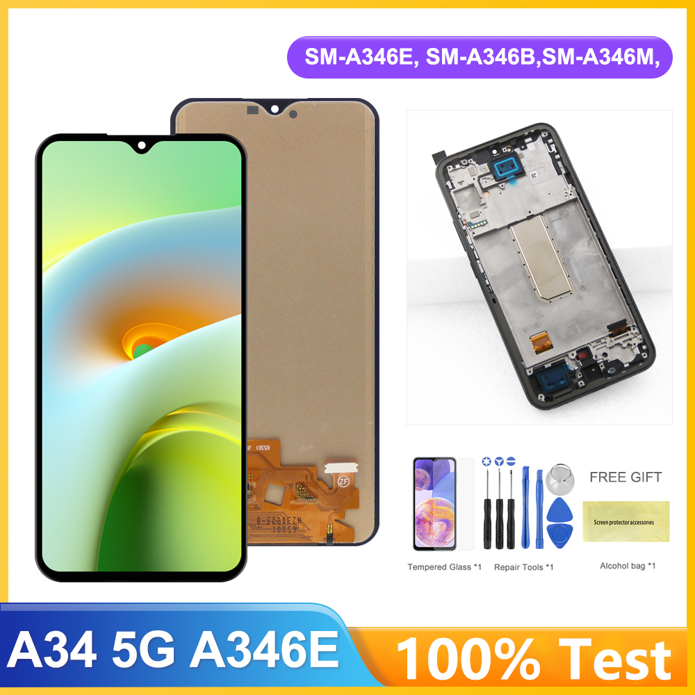 OLED For Samsung Galaxy A34 A346E LCD Display Screen Touch With Frame ...