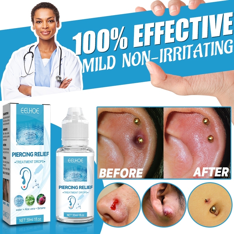 Eelhoe Piercing Relief Earrings Aftercare Saline Nasal /Belly/Tattoo ...