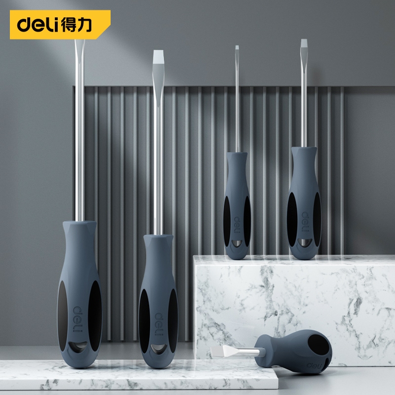 Deli Tool DL6431001 Slotted Screwdriver 3/5/6/8x100mmS2 (Gray) (Hand ...