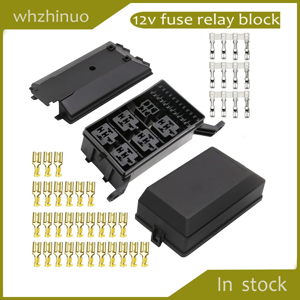 12V Fuse Relay Block With 5Pack 5Pin JD1914 Relays 4Pin Relay Slots and ...