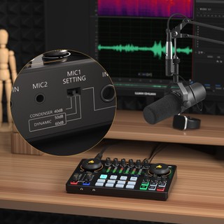 Maono AME2+PD400X Sound Card Dynamic Microphone Kit for Recording,Live ...
