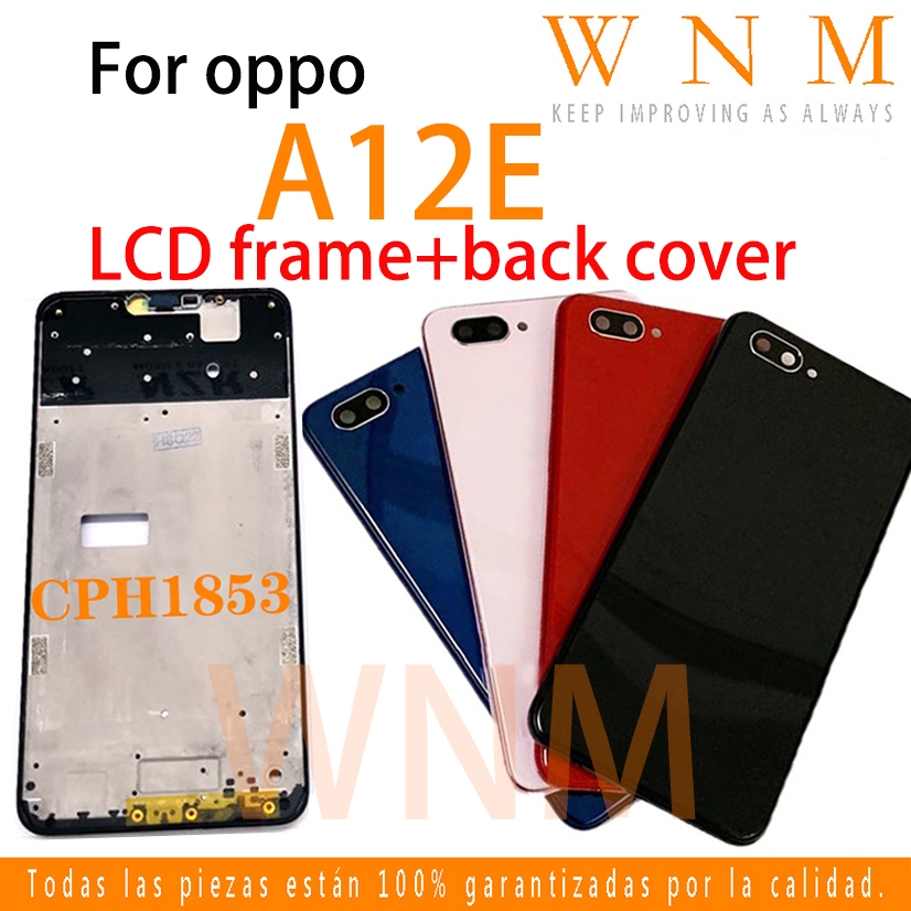 For OPPO A12E LCD Front Frame Bezel Back Battery Cover + Middle Frame ...