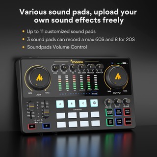 Maono AME2+PD100 Sound Card Dynamic Microphone Kit for Recording,Live ...