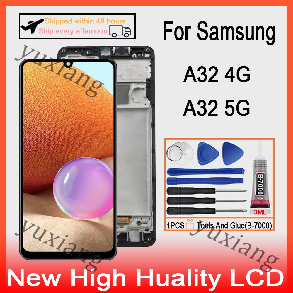 New Display For SAMSUNG Galaxy A32 4G A325/A32 5G A326 LCD Touch Screen With Frame Replacement ...