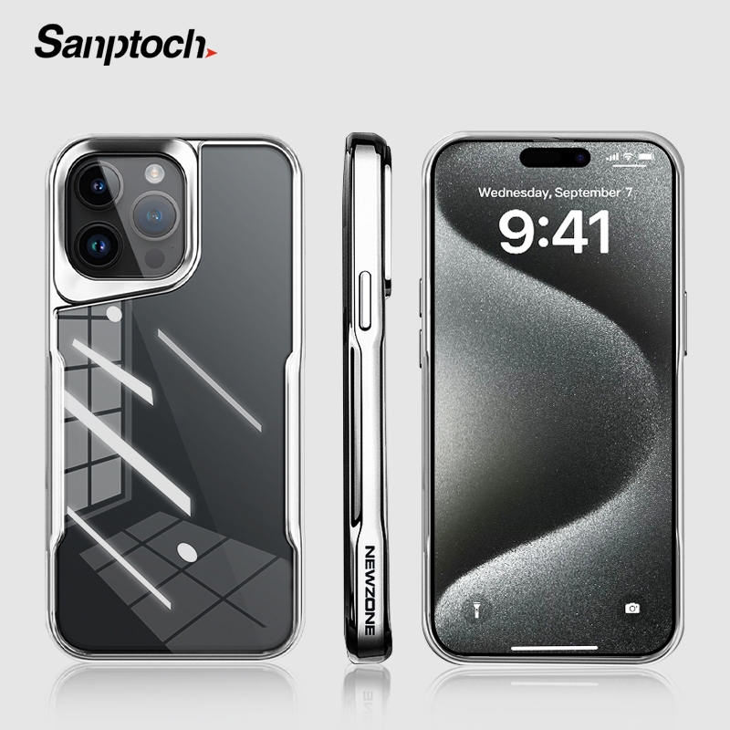 Sanptoch Luxury Plating Clear Phone Case For iPhone 15 14 13 Pro Max ...