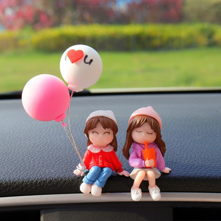 Cute Car Decoration Garnish Anime Bestie Balloon Dashboard Figurine ...
