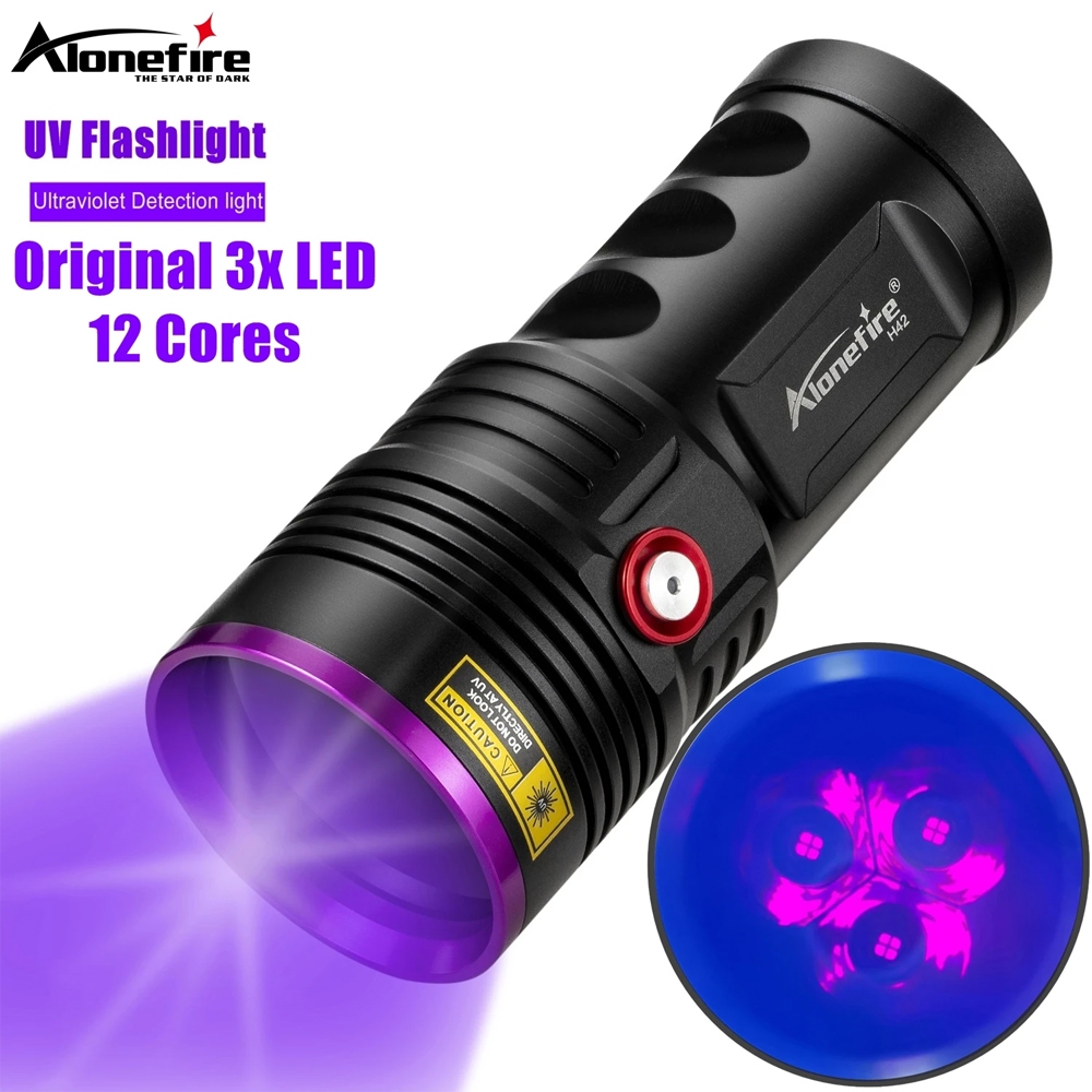 Alonefire H42Uv Ultra-High Power Uv Flashlight Black Mirror 365Nm 60W ...