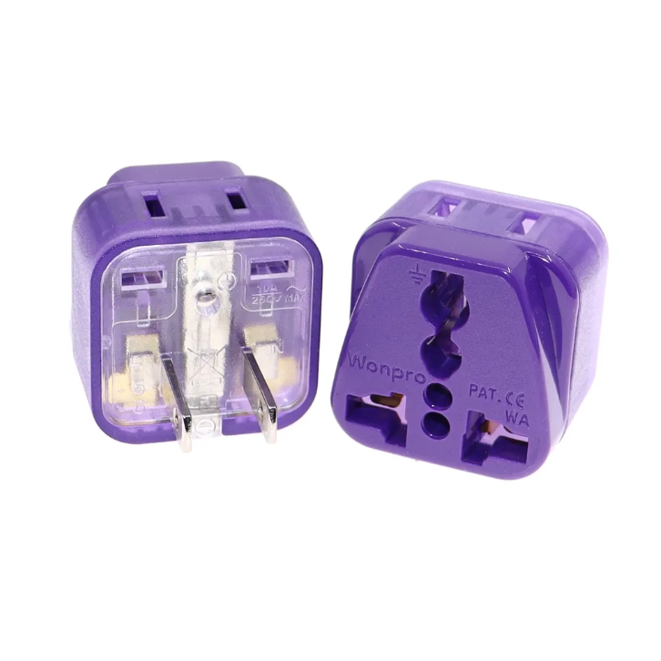 (1 PCS) Universal 2 pin Travel Adapter, 2 Way Outlet Port Convert UK/AU ...