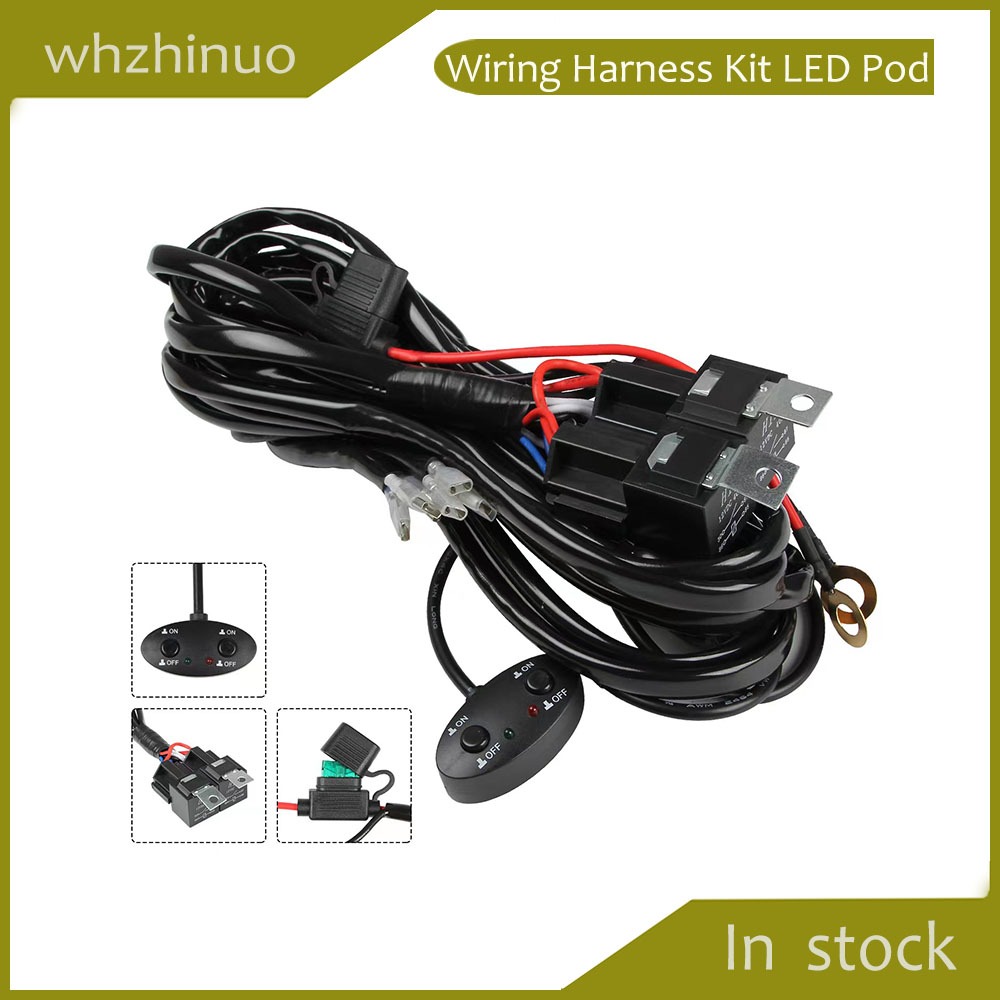 12V General Automotive Push Button Switch With Harness Car Light Relay ...