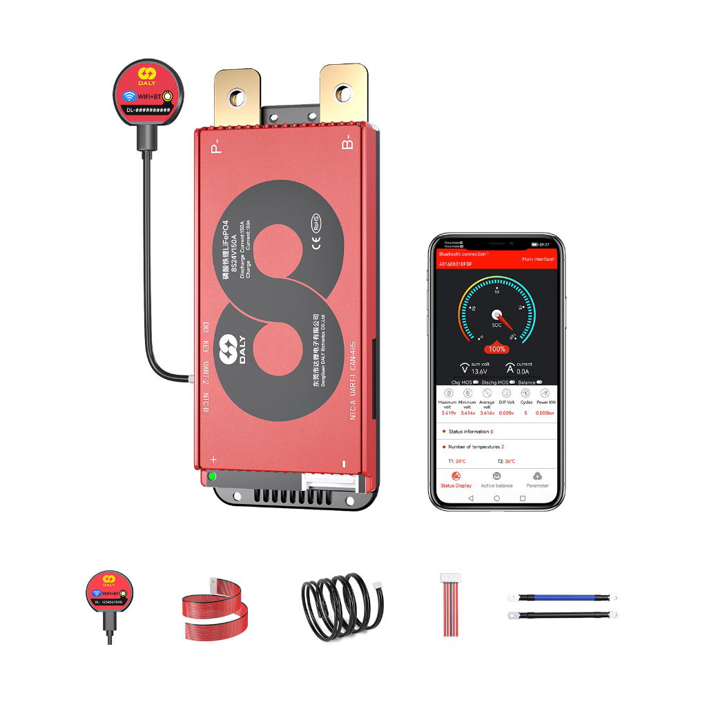 Daly Smart BMS Lifepo4/Li-ion Battery 4s 12v 8s 24V 16s 48V 20S 60V 24S 72V BMS 150A 200A RS485 ...