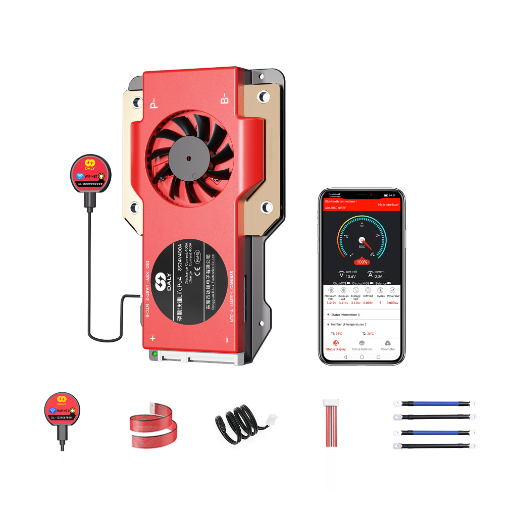Daly Smart BMS Lifepo4/Li-ion Battery FAN 4s 12v 8s 24V 16s 48V 20S 60V ...
