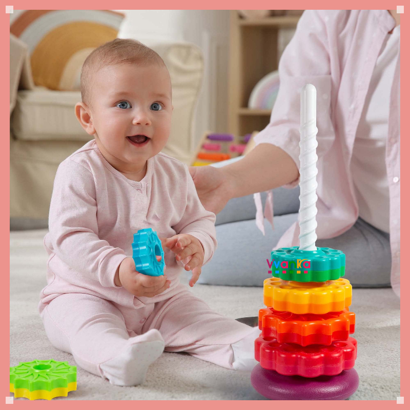 Baby Spin Stack Toy Learning Educational Toys Baby 1 2 3 Birthday Gifts ...
