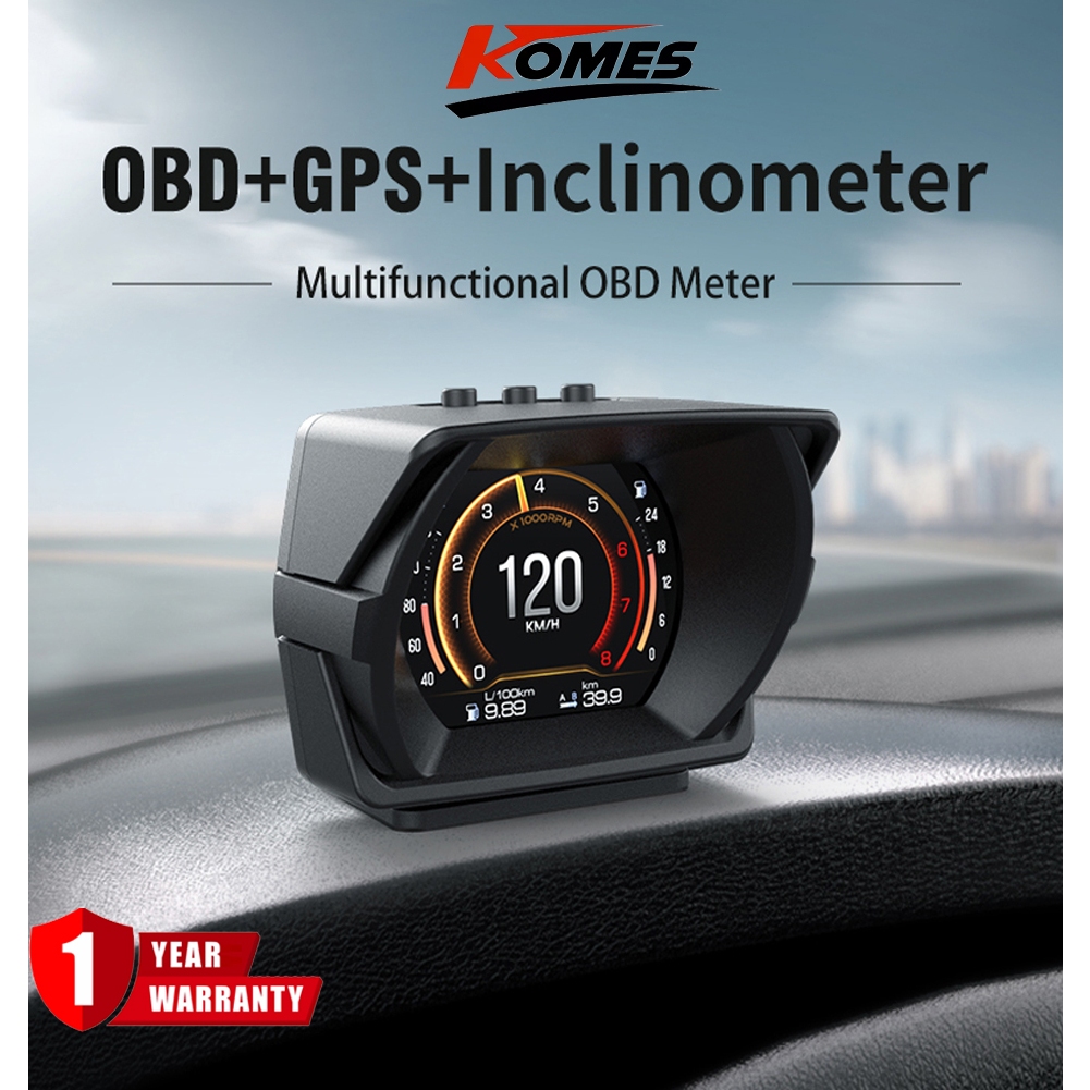 KOMES A450 GPS OBD2 Digital Speedometer & Off-Road Slope Meter with ...