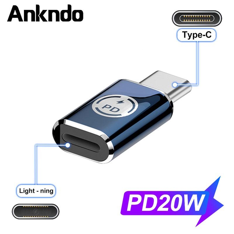 Ankndo OTG Light/-ning To Type C Adapter Connector Pd20w Charging Data ...