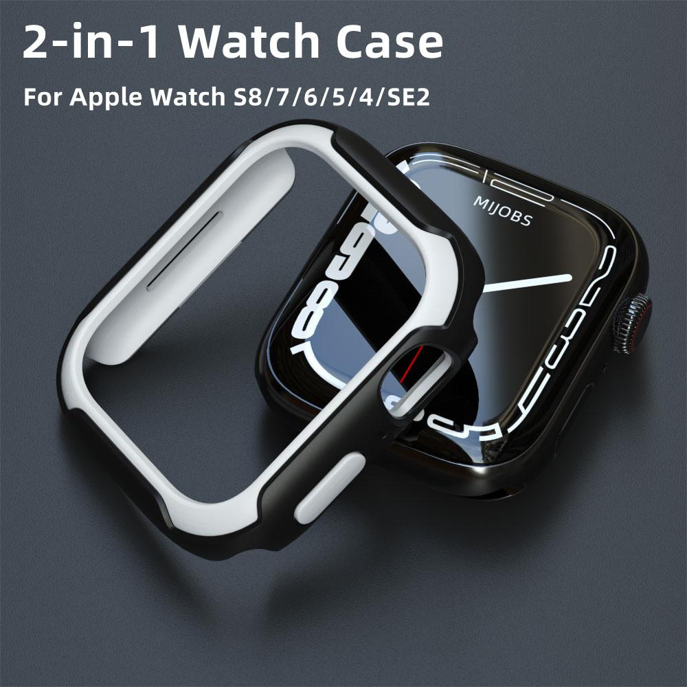 2-in-1 PC Watch Case For Apple Watch S8/7/6/5/4 SE2 High quality shock ...