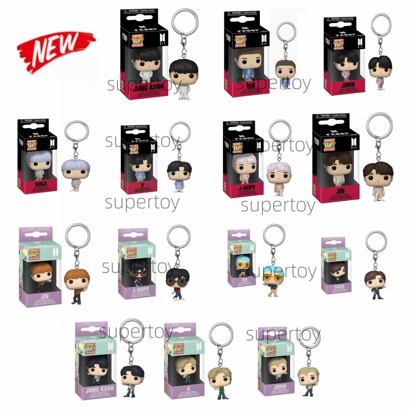 Funko Pop! Rocks Keychain: Kpop BTS - Dynamite - Jimin V Jung Kook Jin J-Hope RM Suga Action ...