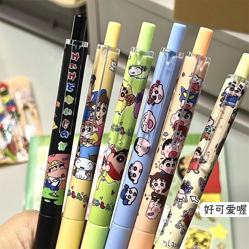 Crayon Shin-chan Pen Cute Cartoon Gel Pen 0.5mm Black Ink Pen Students ...