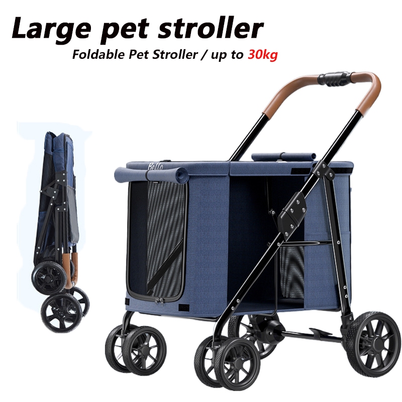 BELLO Large Pet Stroller, Foldable Stroller Lightweight Travel Stroller ...