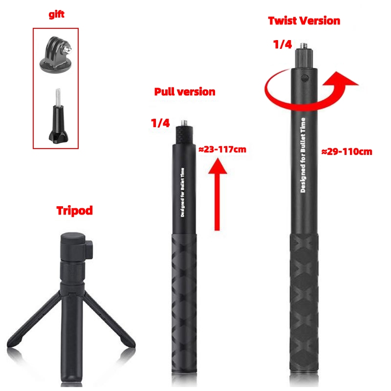 Invisible 1.2m Selfie Stick Bullet Time Bundle For Insta360 X5 / X4 ...