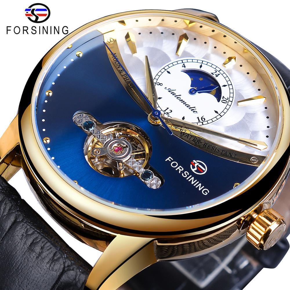 FORSING Men's Watch Features Sun and Moon dials Fashionable Tourbillon ...