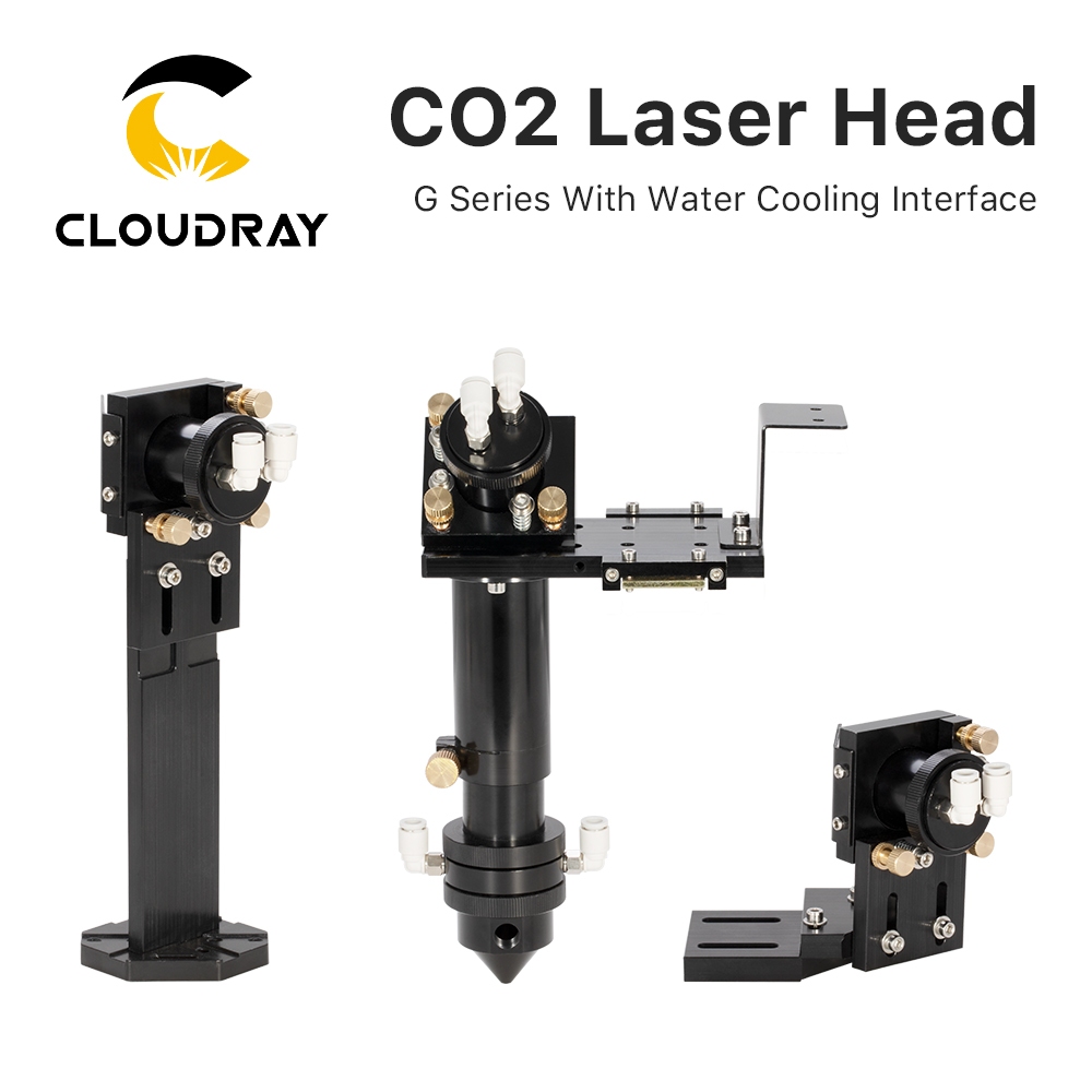 Cloudray CO2 Laser Head Set with Water Cooling Interface Mirror Dia.30 / Lens Dia.25 FL 63.5&101 ...