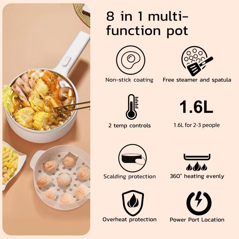 HODEKT Multifunctional Electric Cooker With Steamer Double Layer ...