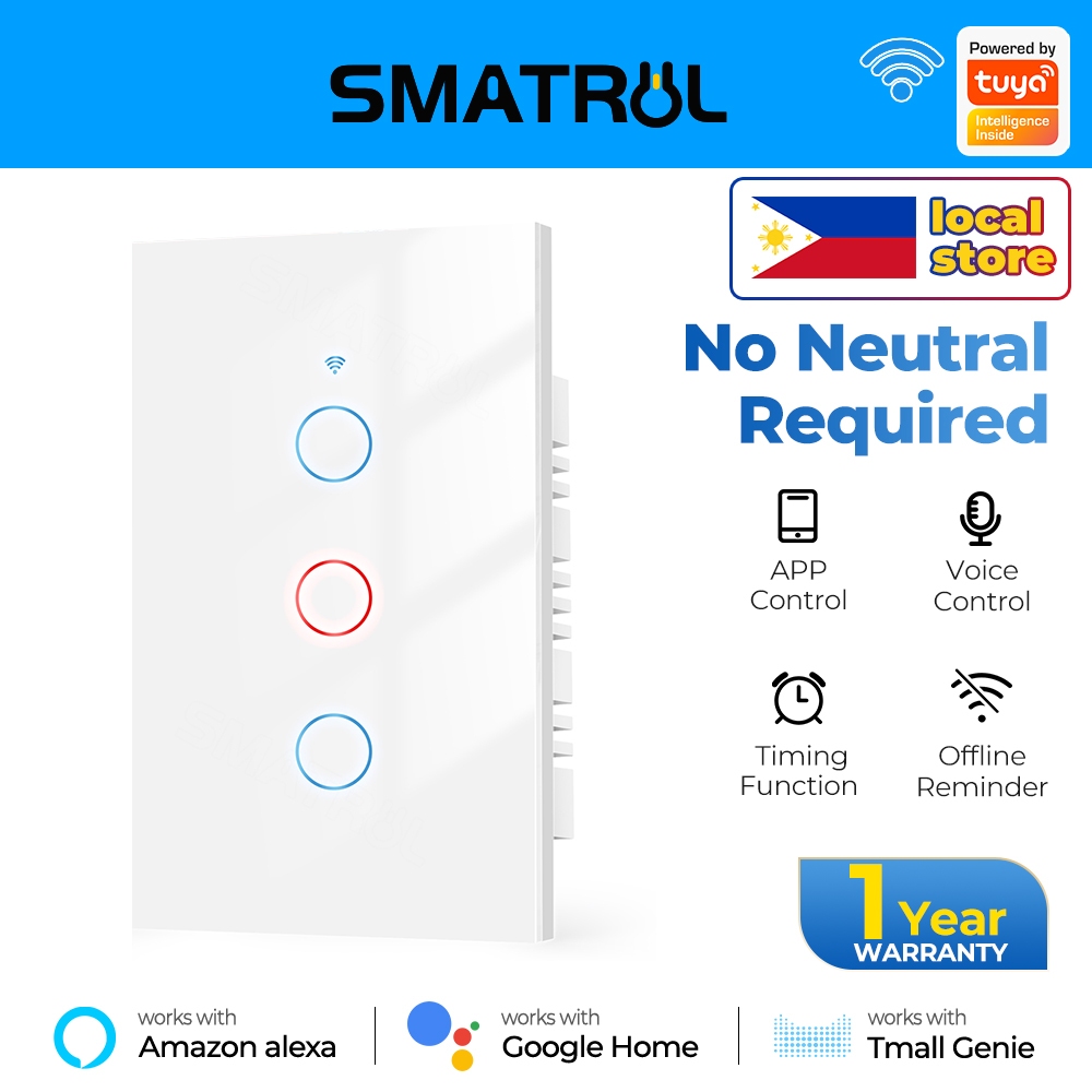 Smatrul Tuya wifi Switch Smart WiFi Light Switch Wall Touch Switch (No ... Smatrul Tuya wifi Switch Smart WiFi Light Switch Wall Touch Switch (No ...