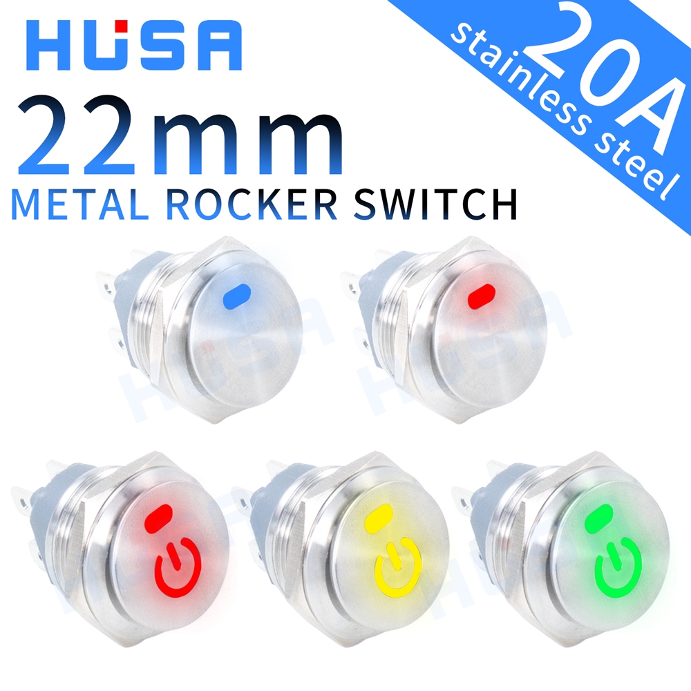 22mm 20A Waterproof Metal Toggle Rocker Switch 2NO self-locking Power ...