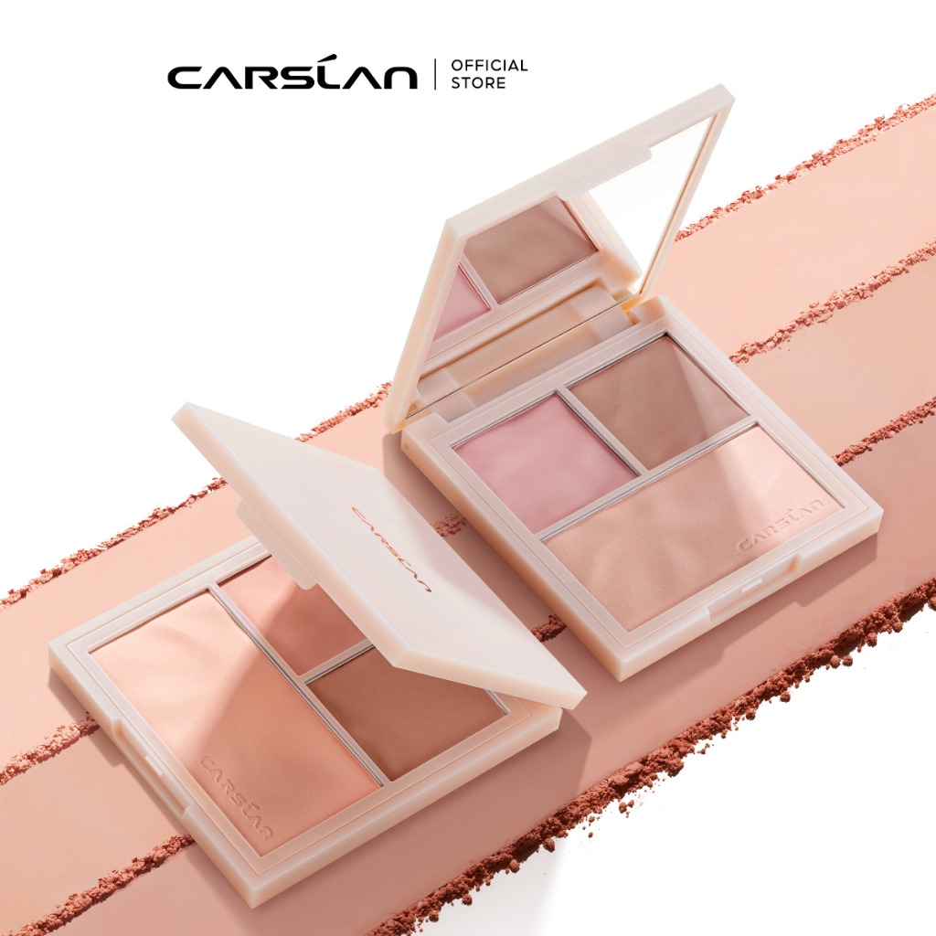 CARSLAN 3 Colors Blush Palette For Cheek Makeup, Matte Blush Powder ...