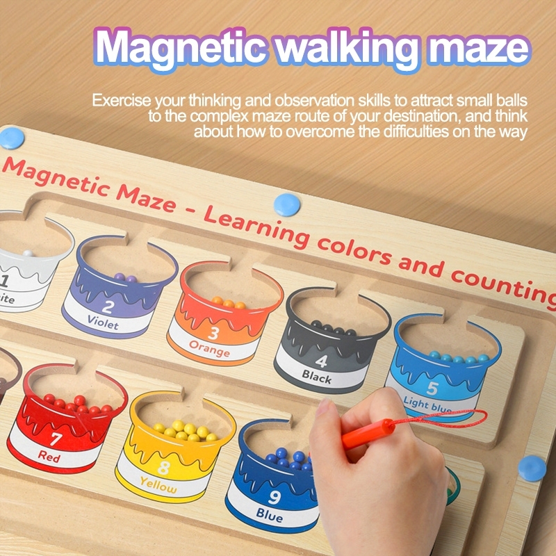 Magnetic Color Sorting Board and Number Maze Magnet Children's ...