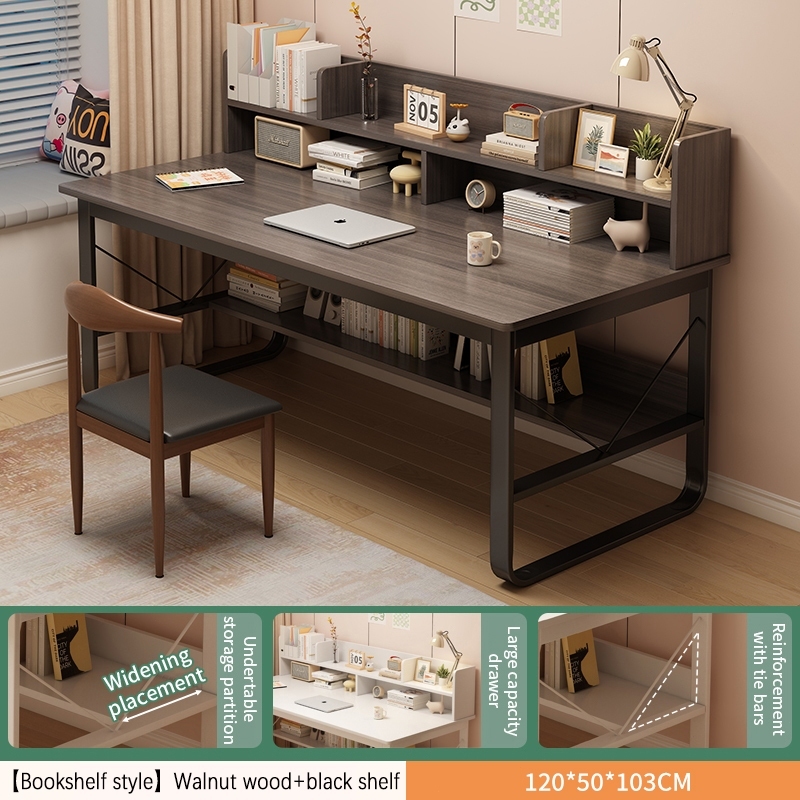 Support COD 】Computer Table office table with Drawer computer table Desk Bookcase study table ...