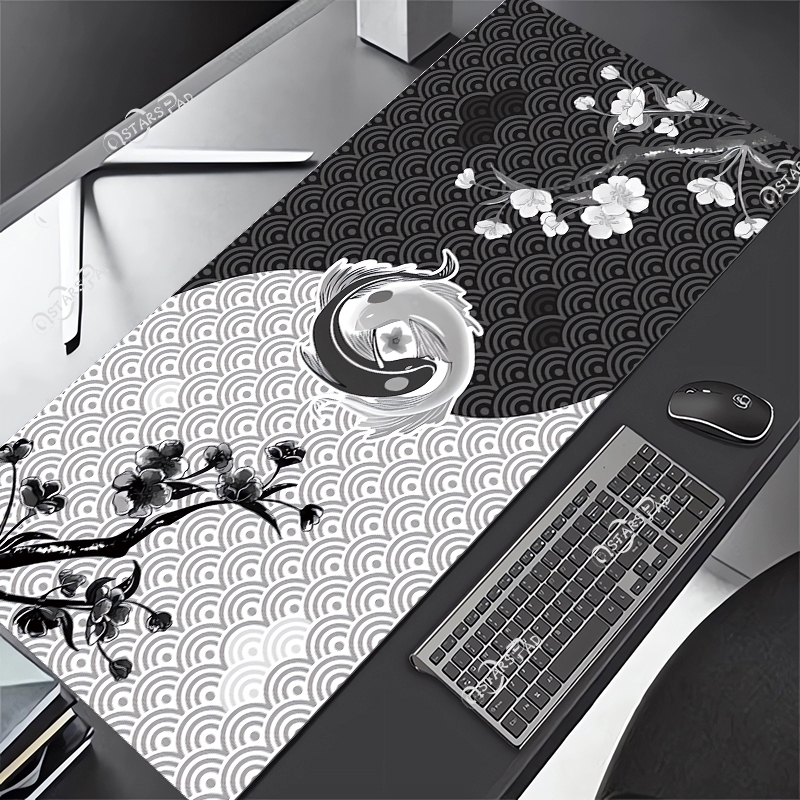 Oni Large Gaming Mouse Pad Japanese Black Dragon Table Mat Waves ...