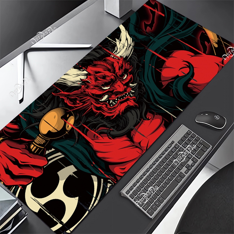 Oni Large Gaming Mouse Pad Japanese Black Dragon Table Mat Waves ...