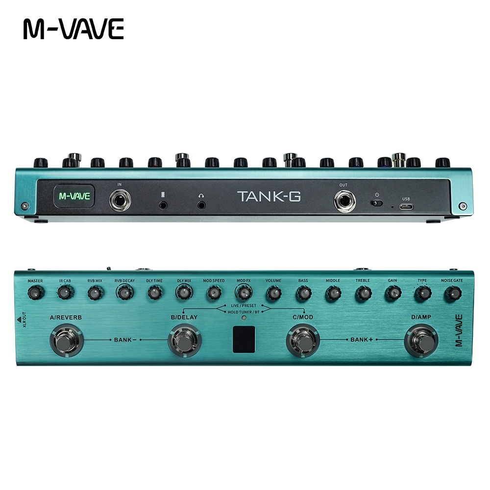 M-VAVE Tank-G Guitar Multi-Effects Pedal Rechargeable 36 Presets 9 ...