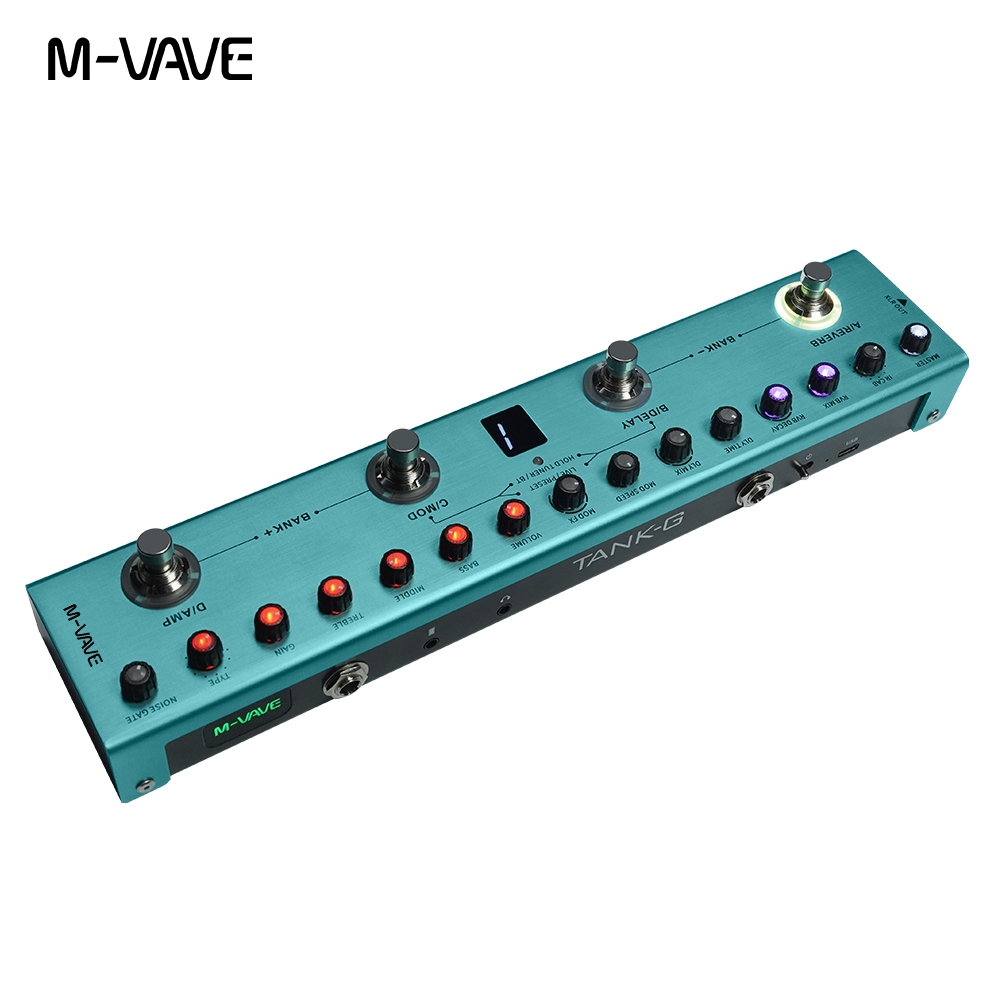 M-VAVE Tank-G V2 Guitar Multi-Effects Pedal Rechargeable 36 Presets 9 Preamp Slots 8 IR Cab ...